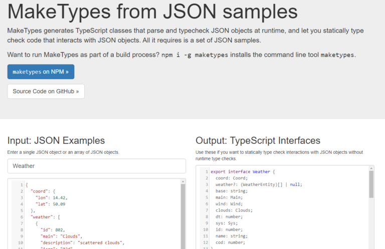 Make types from JSON samples | Angular Newsletter